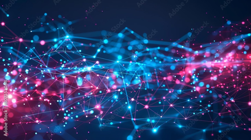 Futuristic network diagram with nodes and connections highlighting ...