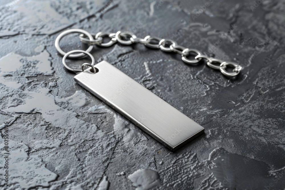 Empty Keychain Mockup with Copy Space. Key Ring Keychain Holder Design ...