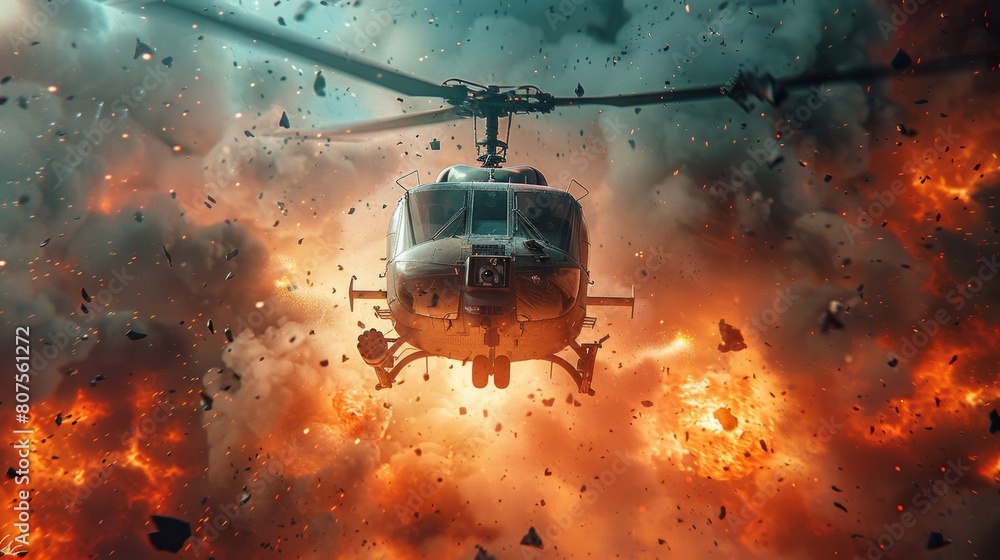 Dramatic Helicopter Crash - 4K HD Wallpaper of Explosive Wreckage and ...