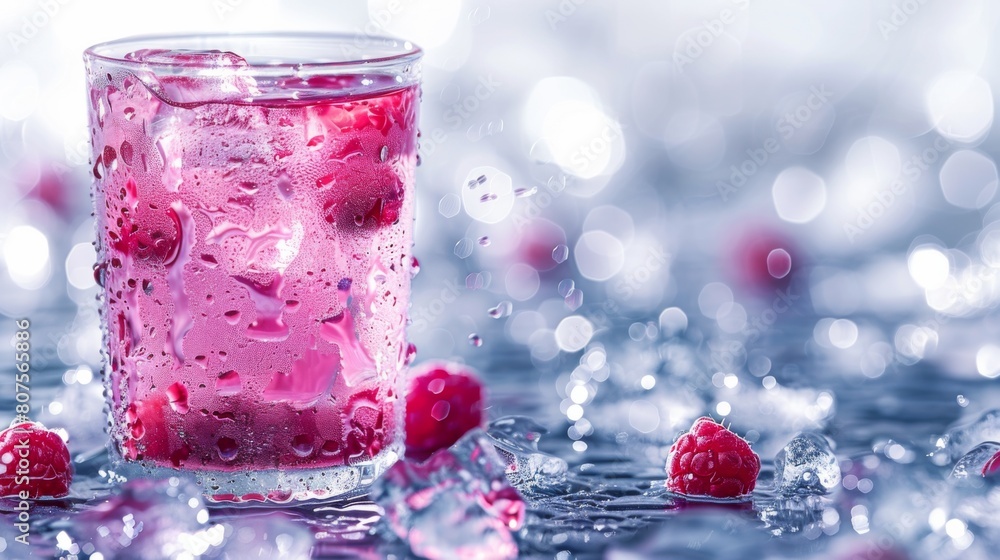 Berry Cold - Illustrate a glass of berry soda with condensation and ...