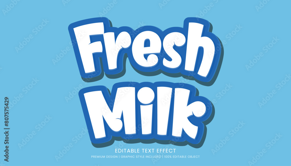 fresh milk text effect template editable design for business logo and ...