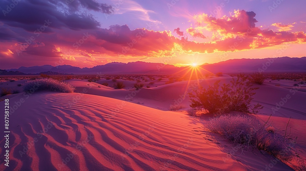 beauty of a desert sunset in Arizona, with the sky painted in shades of ...