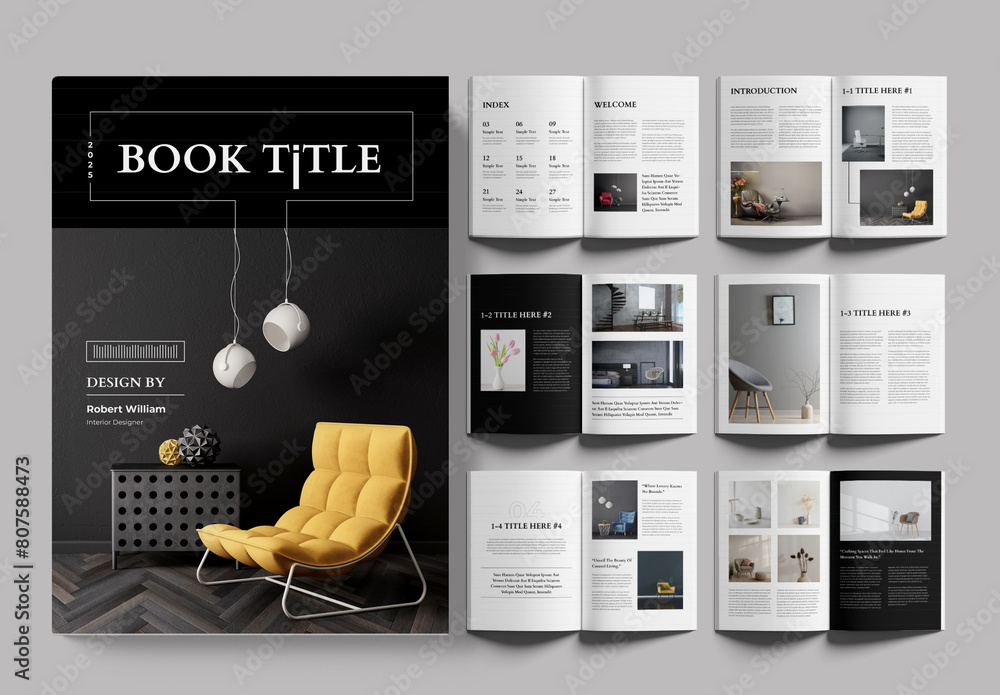 Book Title Design Layout Stock Template | Adobe Stock