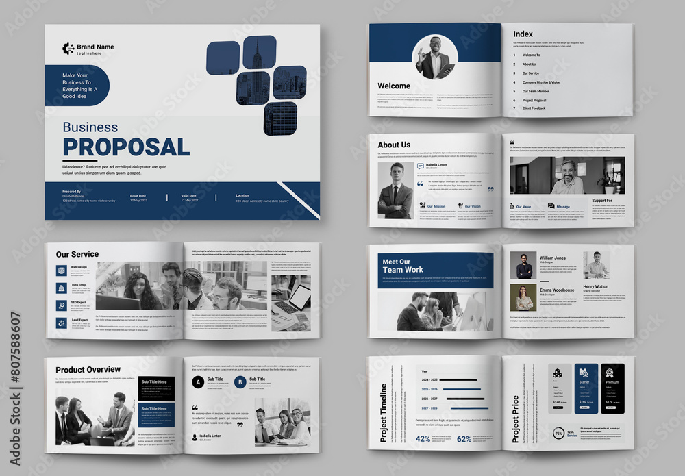 Business Proposal Landscape Layout Stock Template | Adobe Stock