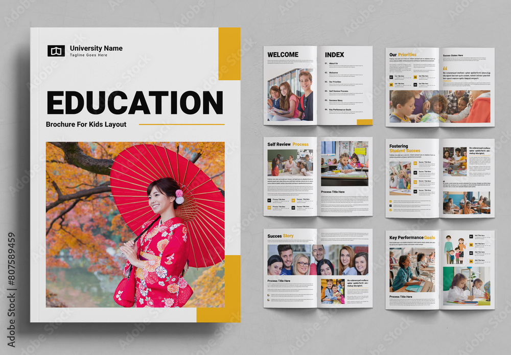 Education Brochure Template Layout Stock Template | Adobe Stock