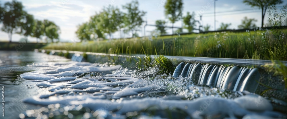 A Wastewater Canal Or Waterway For Water Treatment Management In An ...