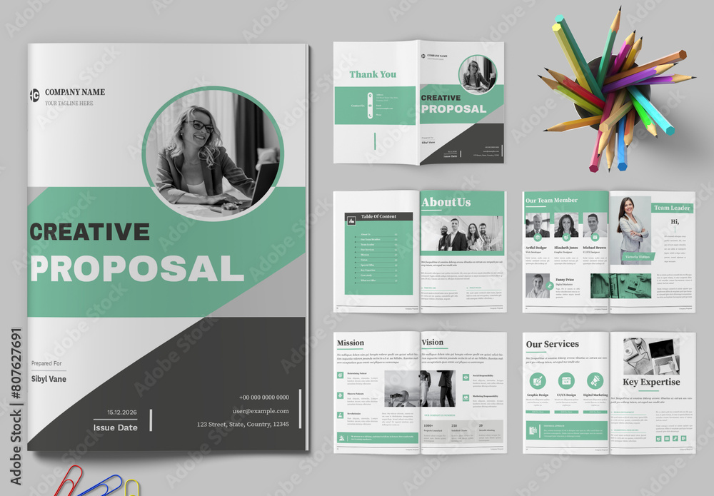 Creative Business Proposal Template Layout Stock Template | Adobe Stock