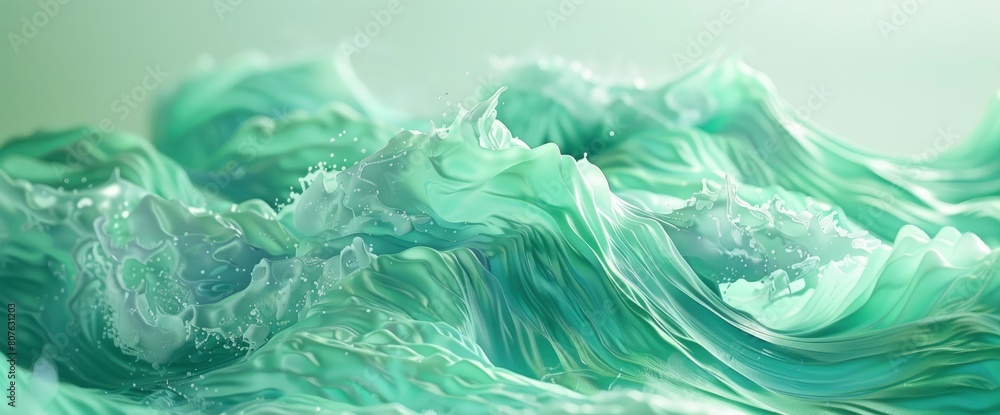 The Soothing Hues Of Neo Mint Light Green Wave Pattern Wash Over The ...