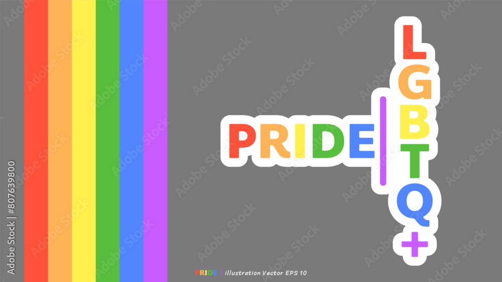 Pride month background , LGBT flat style symbols with pride flags ...