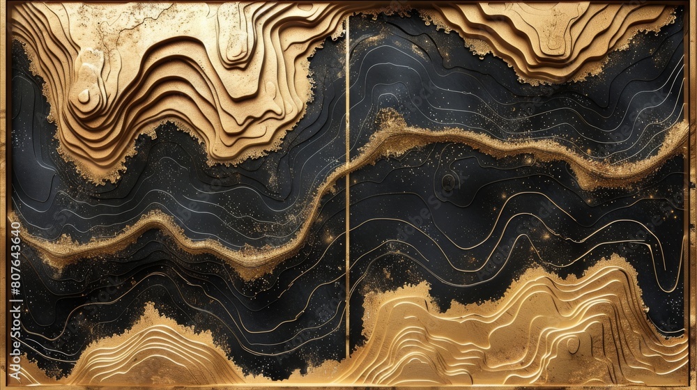 Decorative style modern topographic map banners. Contour line pattern ...