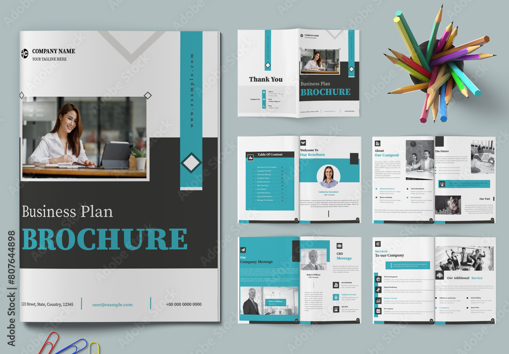 Business Plan Brochure Template Layout Stock Template | Adobe Stock