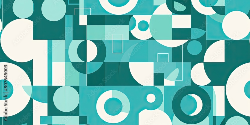 A Cyan and white pattern of geometric shapes. The simple yet striking ...