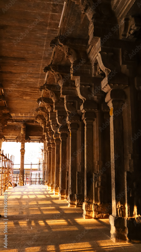 Beautiful Interior View of Thousand Pillar Temple with Carved Pillars ...