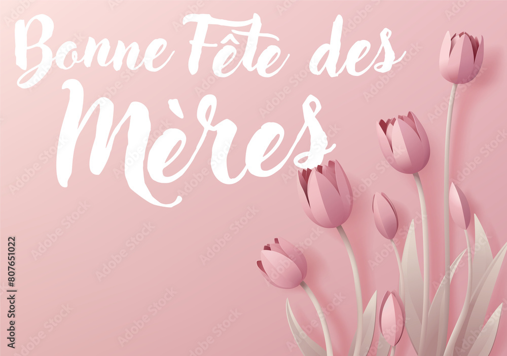 Mothers Day French Bonne Fete Des Meres Design Stock Illustration ...
