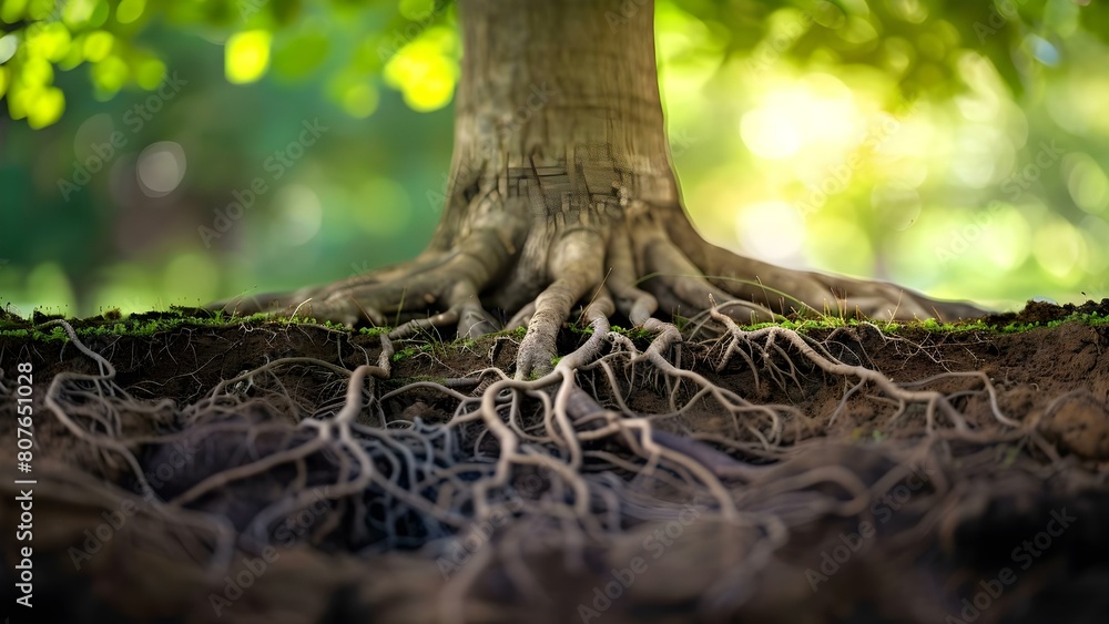 Ilustração do Stock: Complex underground network of tree roots and ...
