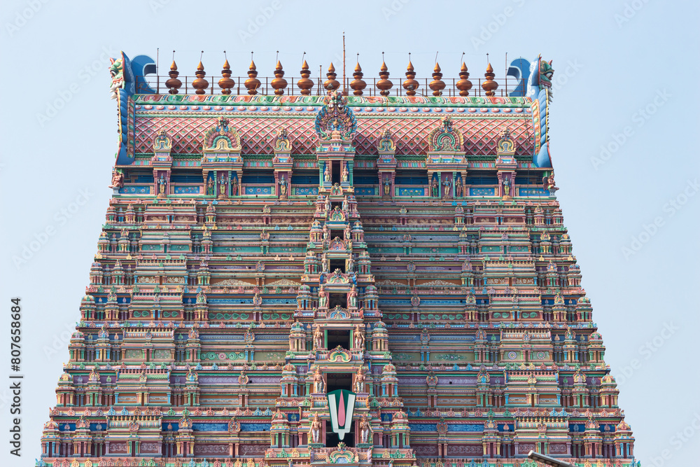 Beautiful Colorful Gopuram of Sri Rangnatha Swamy Temple, it was Built ...
