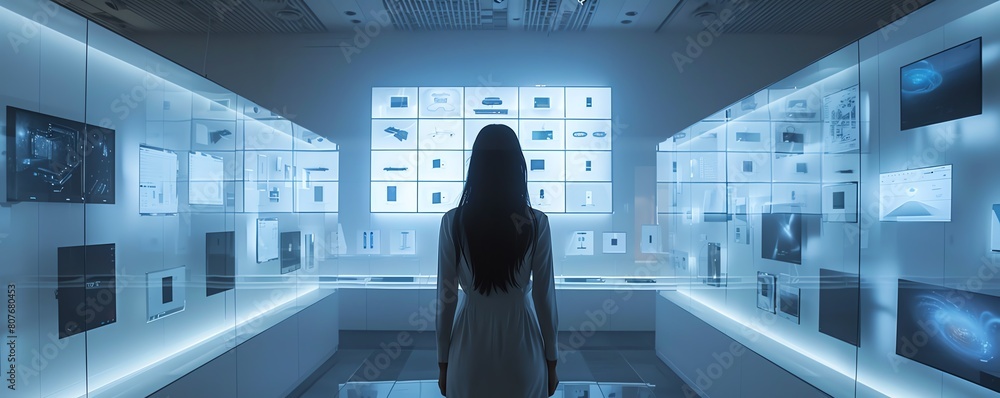 Visualize a mobile app user interacting with holographic product ...