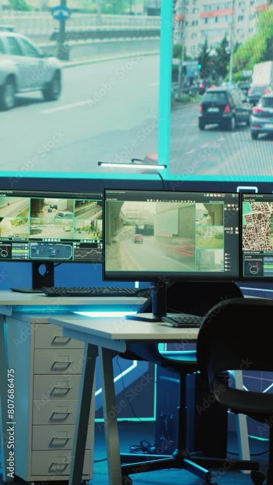 Vertical Video National protection agency headquarters with radar ...