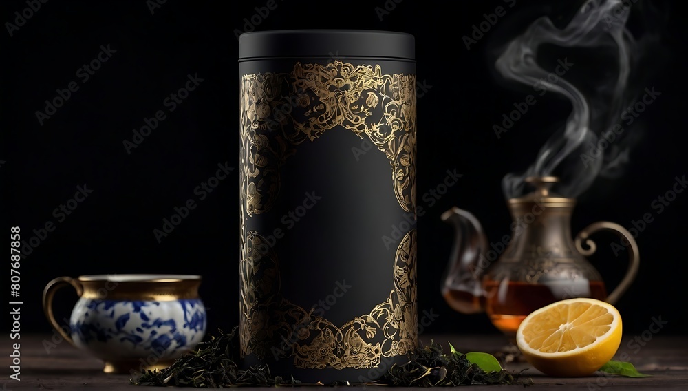 blank tea packaging mockup with tea. Organic tea branding and packaging ...