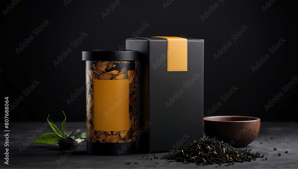 blank tea packaging mockup with tea. Organic tea branding and packaging ...