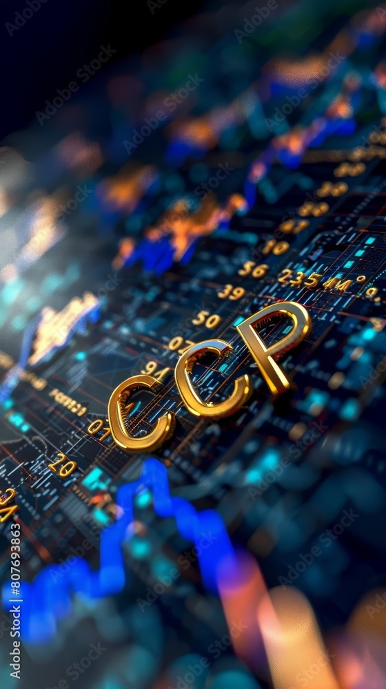 Consumer price index cpi sign in gold letters on the background of a ...