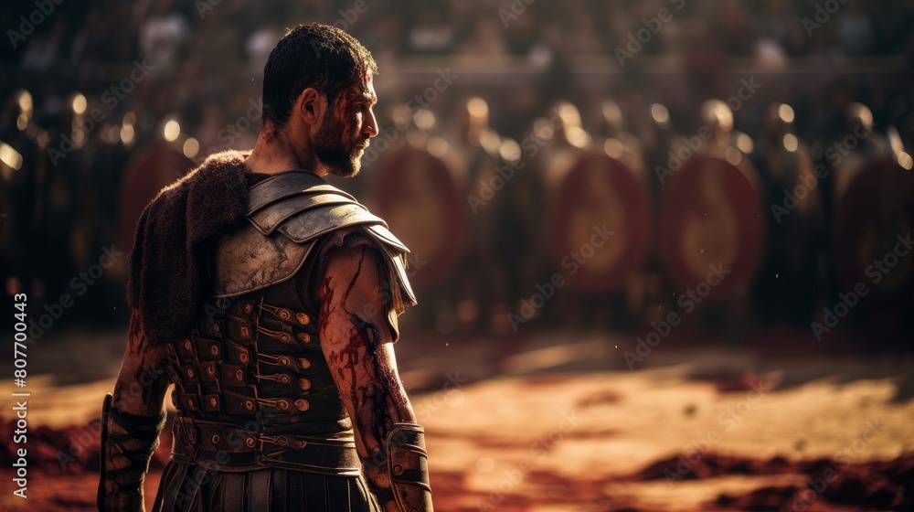 Gladiator's final moments in arena receiving emperor's salute Stock ...