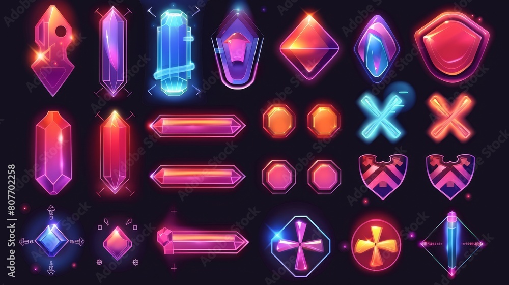 UI design elements, menu and assets for sci-fi-inspired games. Modern ...