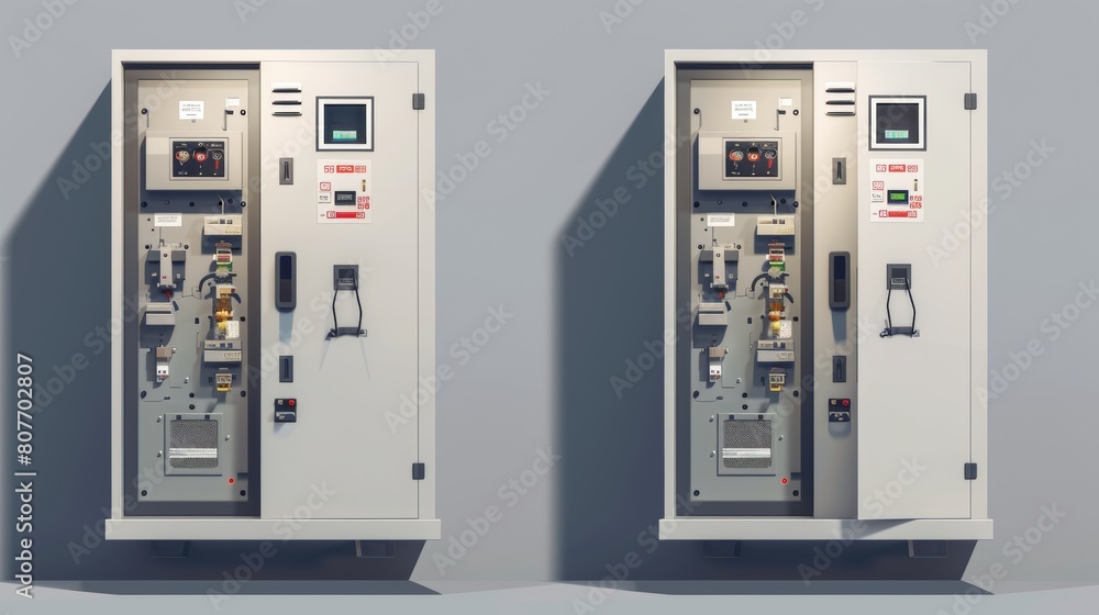 An isolated switchboard equipment for power control and distribution, a ...