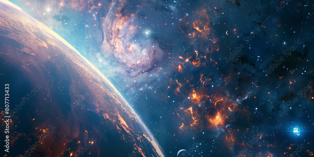 Space Odyssey: Create a cosmic background filled with stars, planets ...