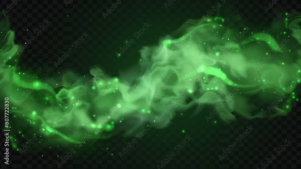 Modern illustration of mist, evil magic mist, poisonous evaporation ...