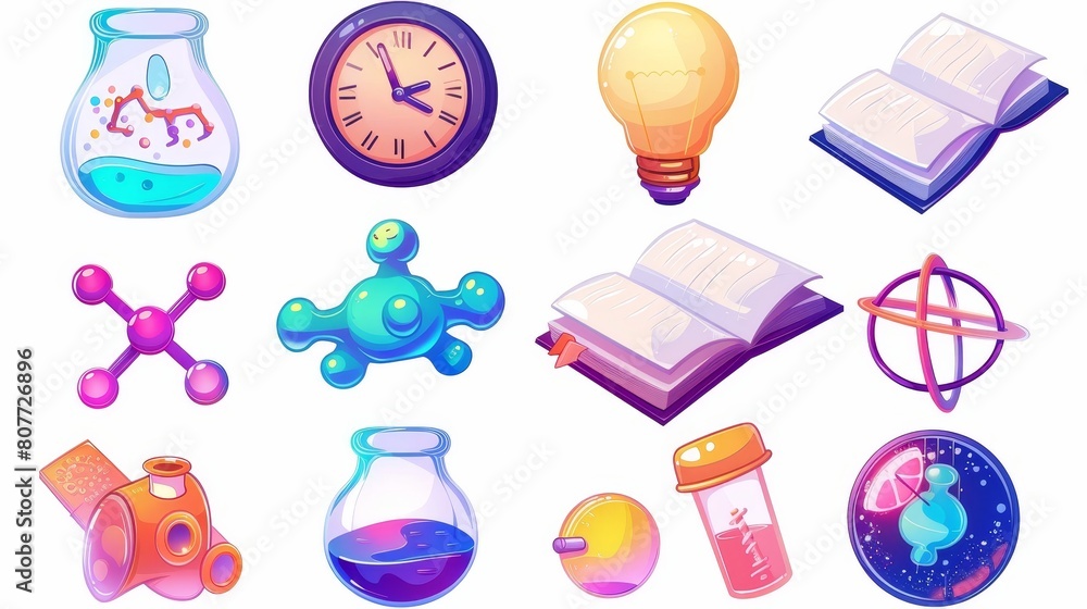 Science modern icon with magnets and dna objects. Biology supplies ...