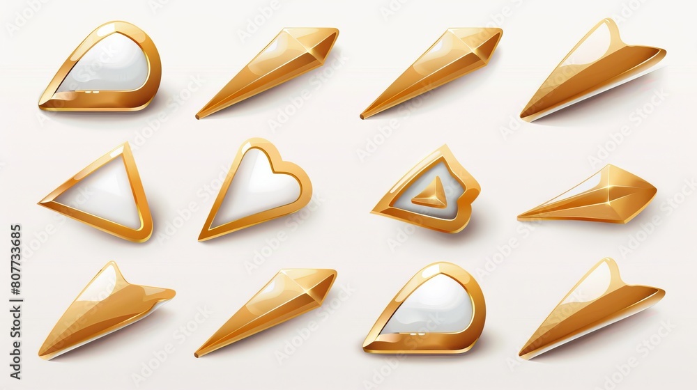 Animated cursor action click button with golden and white transparent ...