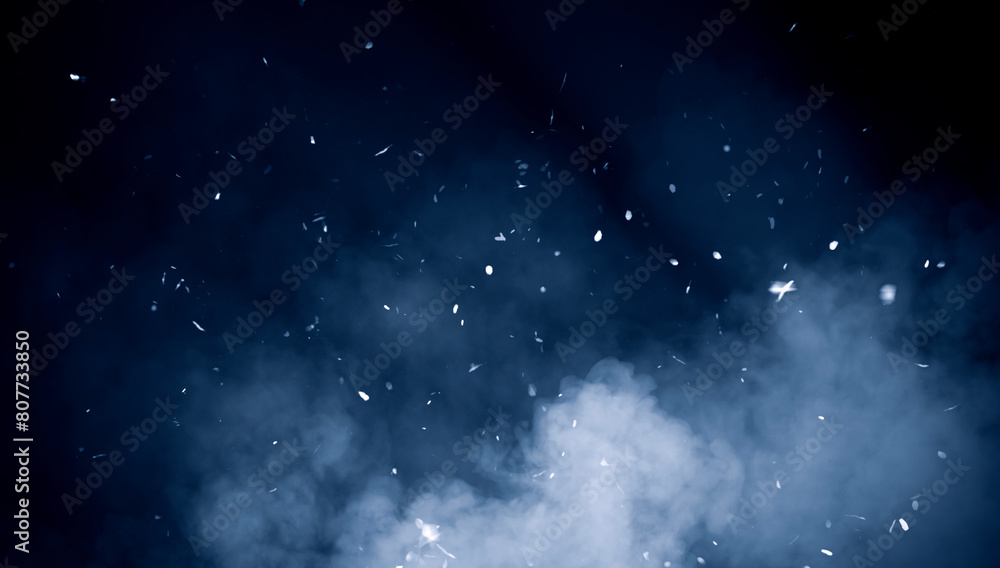 Realistic isolated blue fire effect particles embers on background ...