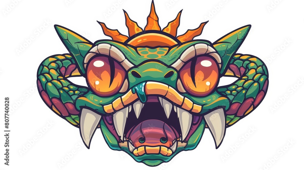 An illustration of a dangerous snake catching tear with its open mouth ...