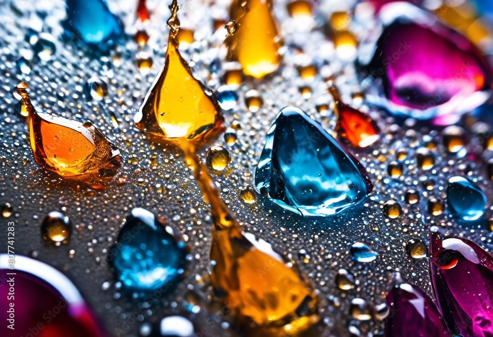 dynamic high speed water droplets splash close, motion, liquid, aqua ...