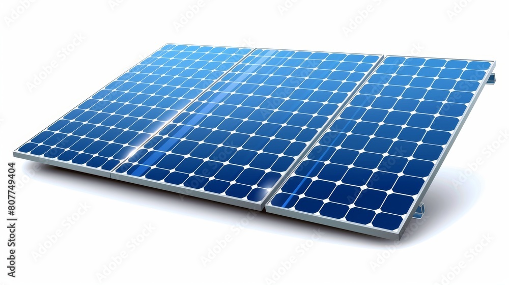 Detailed 3D photovoltaic module isolated on transparent background ...