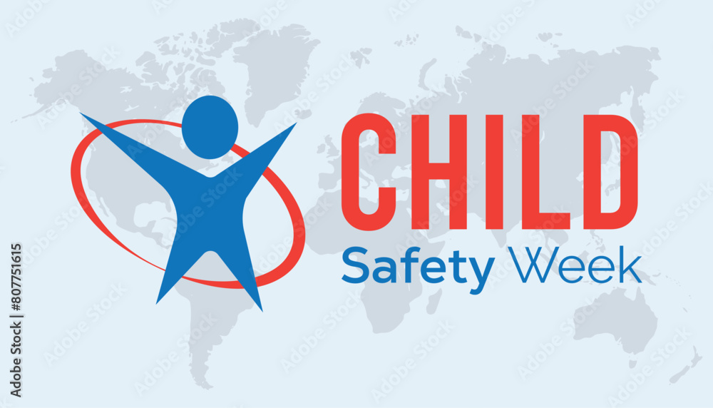 Child Safety Week observed every year in June. Template for background ...