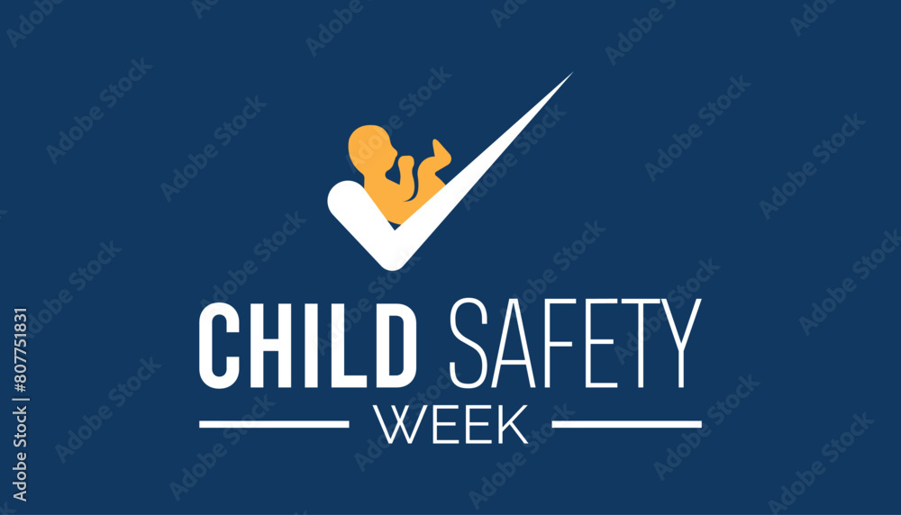 Child Safety Week observed every year in June. Template for background ...
