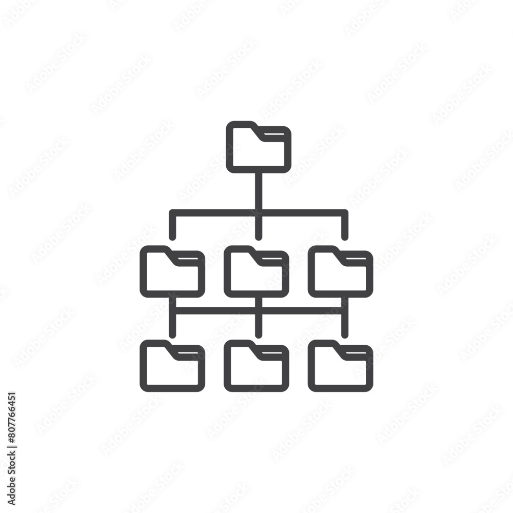 File Hierarchy Icon Set. Symbols for Folder Structures and Data Organization. Stock Vector ...