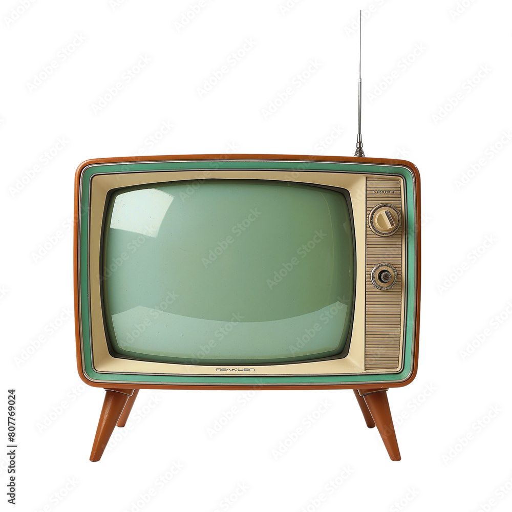 Vintage television isolated on transparent background, retro tv with ...