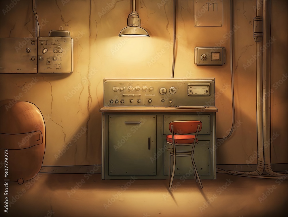 An underground bunker laboratory from the Cold War era, filled with ...