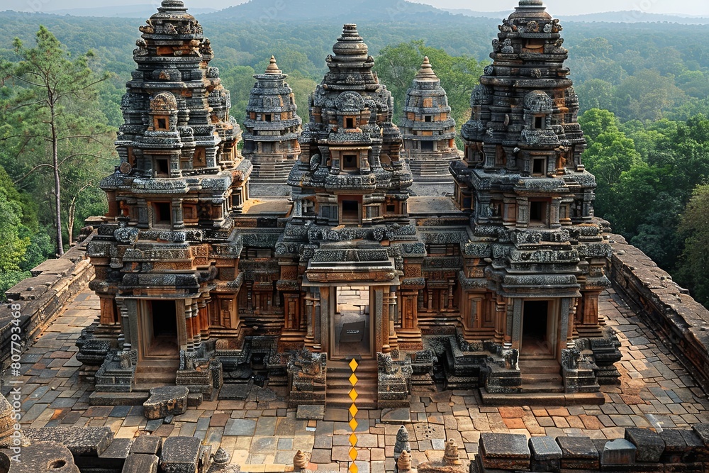 Divine Pinnacle: Monumental Temple Architecture and Intricate Carvings ...