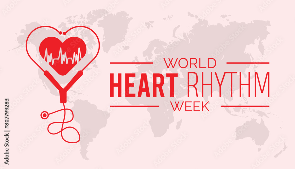 World Heart Rhythm Week observed every year in June. Template for ...
