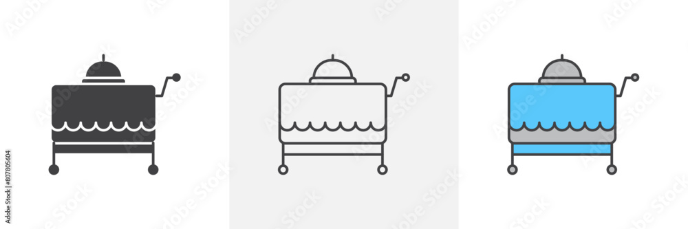 Service Tray Icon Set. Icons for In-Room Dining and Catering Services ...