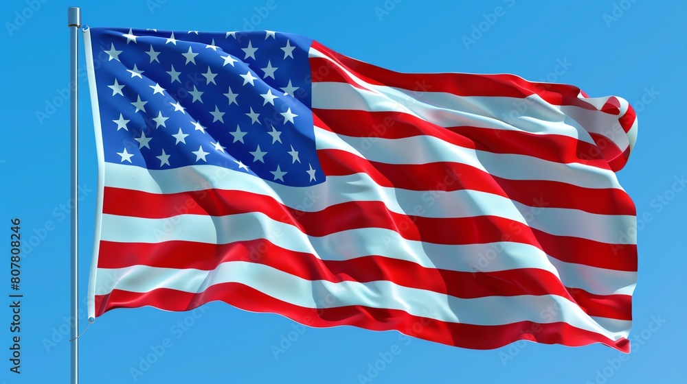 United States of America flag, correct proportions and vibrant colors ...
