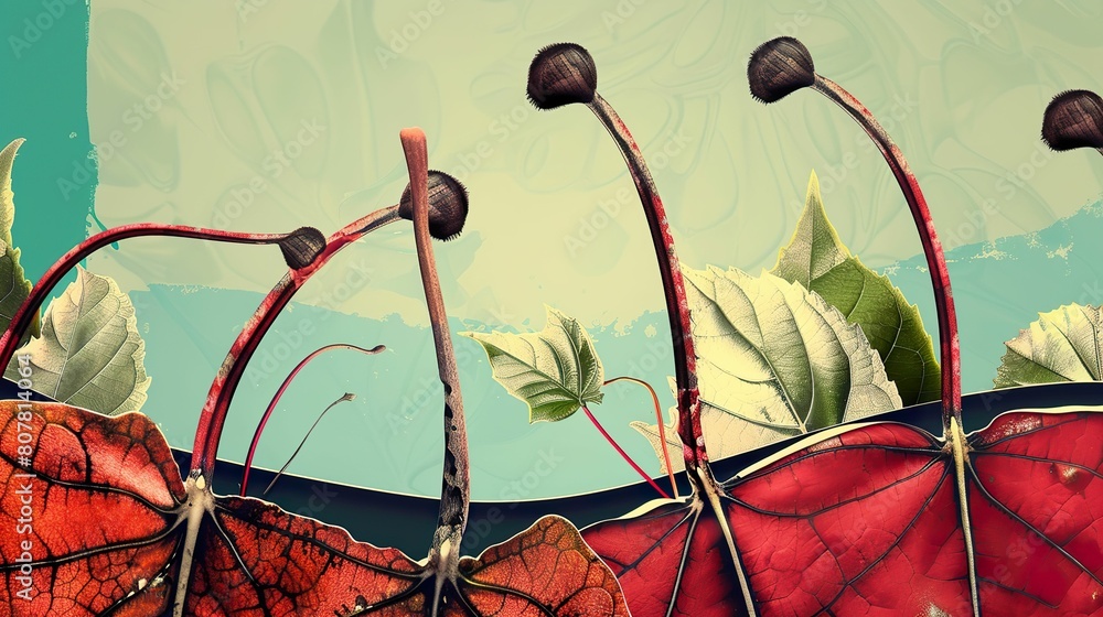 Botanical Microstructures, Vivid Colors and Textures, Illustration of ...