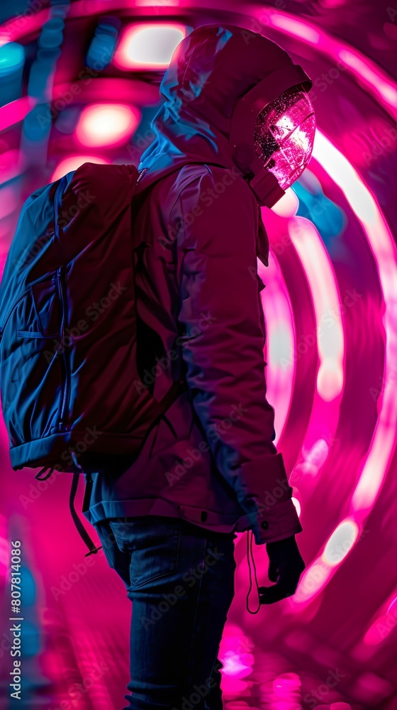 Celestial Adventurer, Proton pack, Intrepid space traveler facing a ...