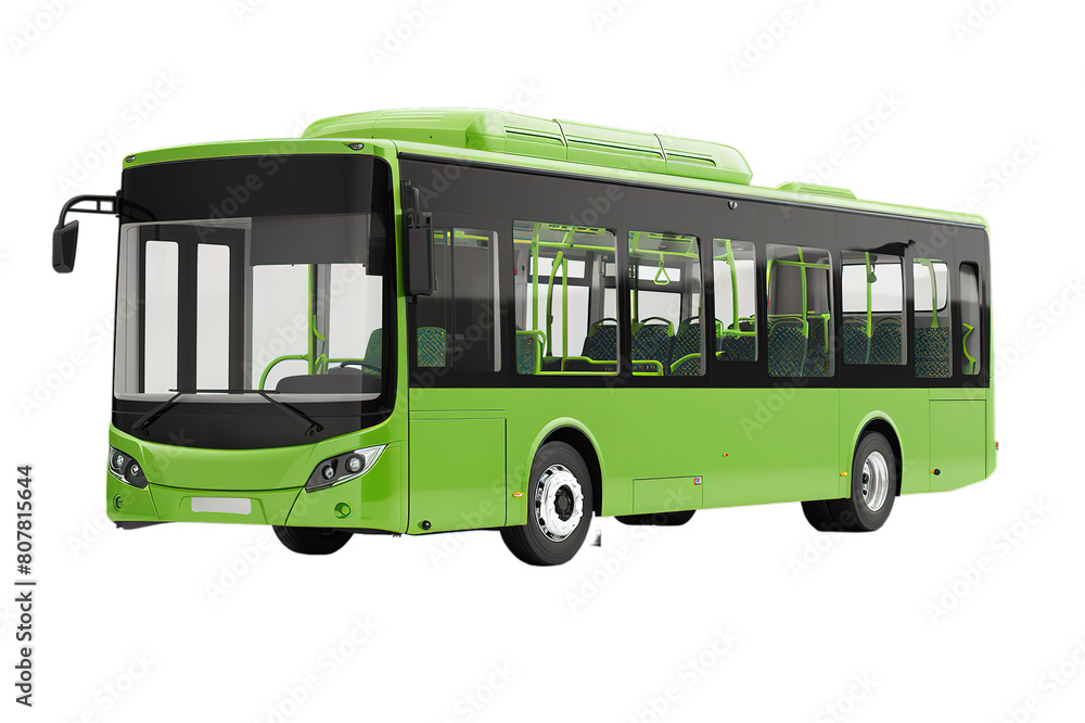 Modern green city bus on transparent background. Stock Photo | Adobe Stock