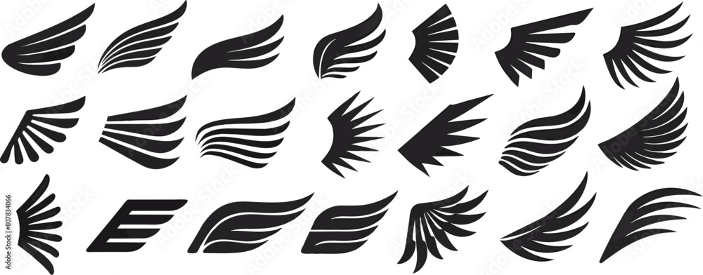 Adobe Illustrator ArtwoThe Wings logo. An emblem in the form of a wing silhouette, a set of ...