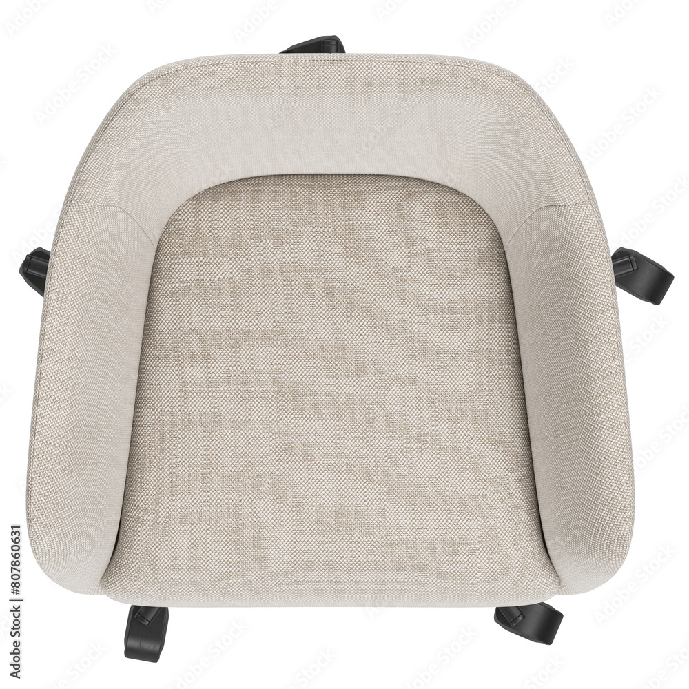 top view of fabric office desk chair isolated on transparent background ...